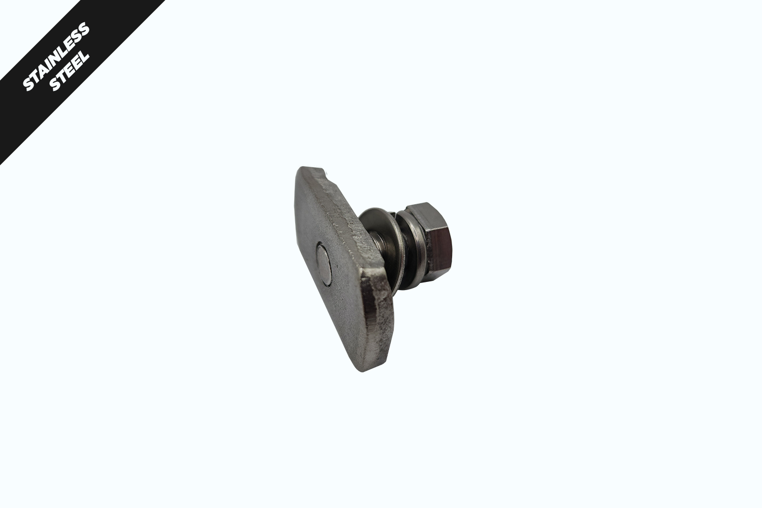 Ss304 M8 X 16mm Set Screws (4) And Ss304 M8 Strut Nut 35 X 19 X 8 (4)